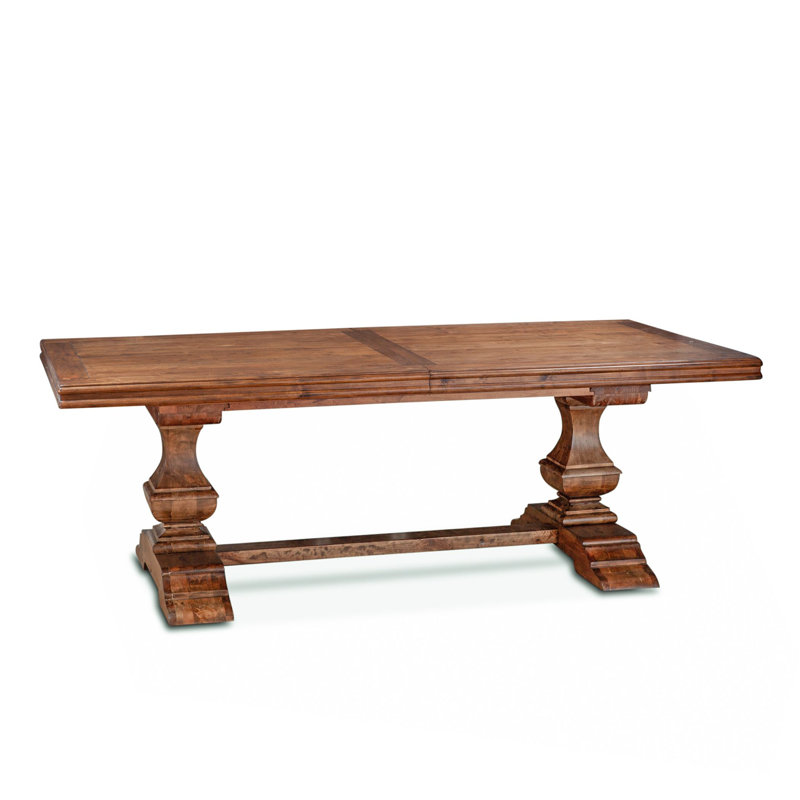 One Allium Way® Boehme Extendable Birch Solid Wood Trestle Dining Table | Wayfair